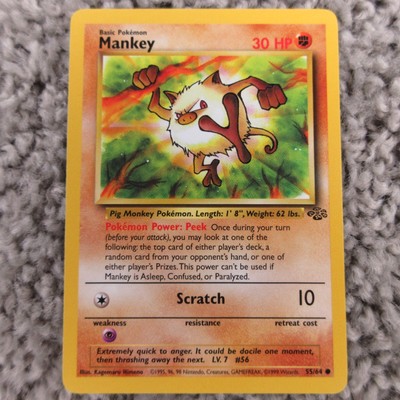 Mankey 55/64 Jungle Unlimited Pokemon TCG Card Vintage WOTC Common NM ...