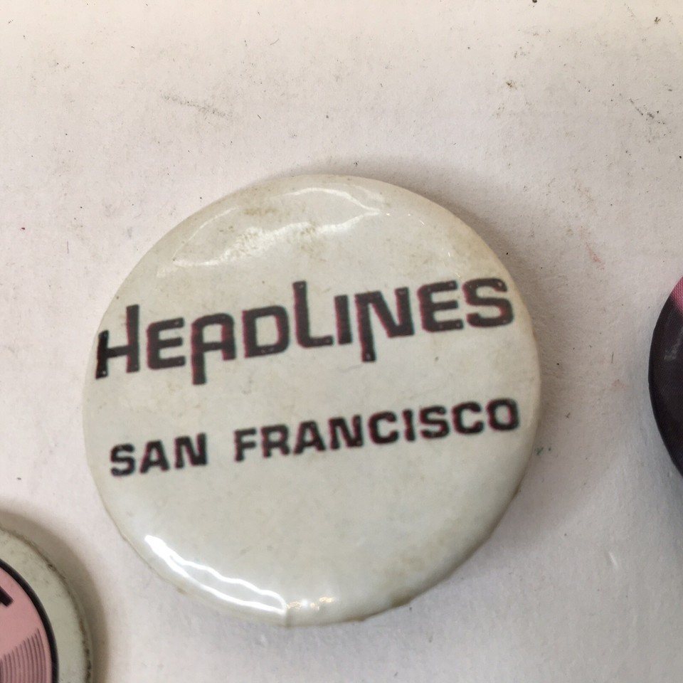 Vtg Lot 5 Stickback Buttons Pins David Lee Roth Keith Richards Robert ...