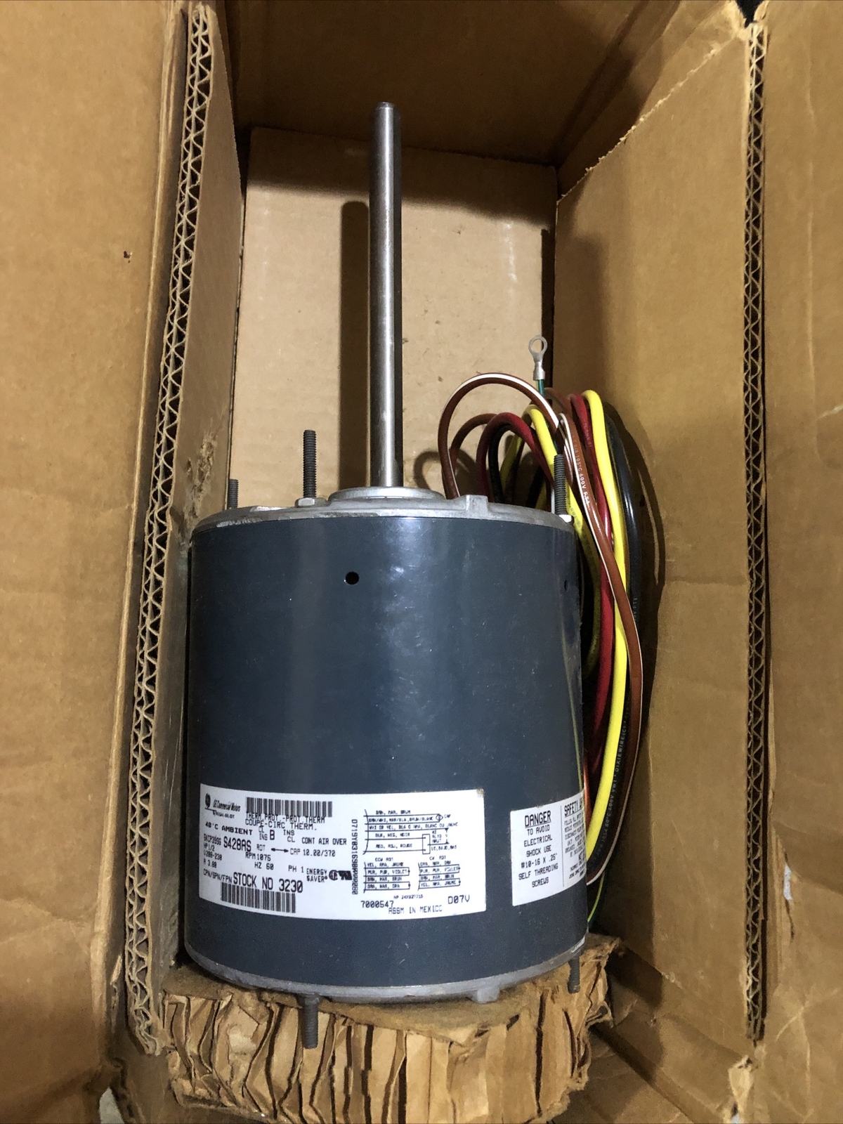 GE Commercial Motor 3230, 1/2 HP, 208-230 Volts, Shaft 6-1/2" | eBay