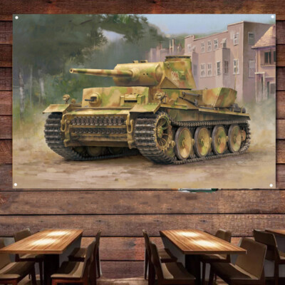 Military Art Panzer Poster WW II German Panther Tank Banner Wall Decor ...