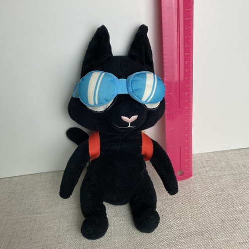 Ikea Lattjo BLACK CAT Plush Goggles With Backpack Stuffed Animal Kitty ...
