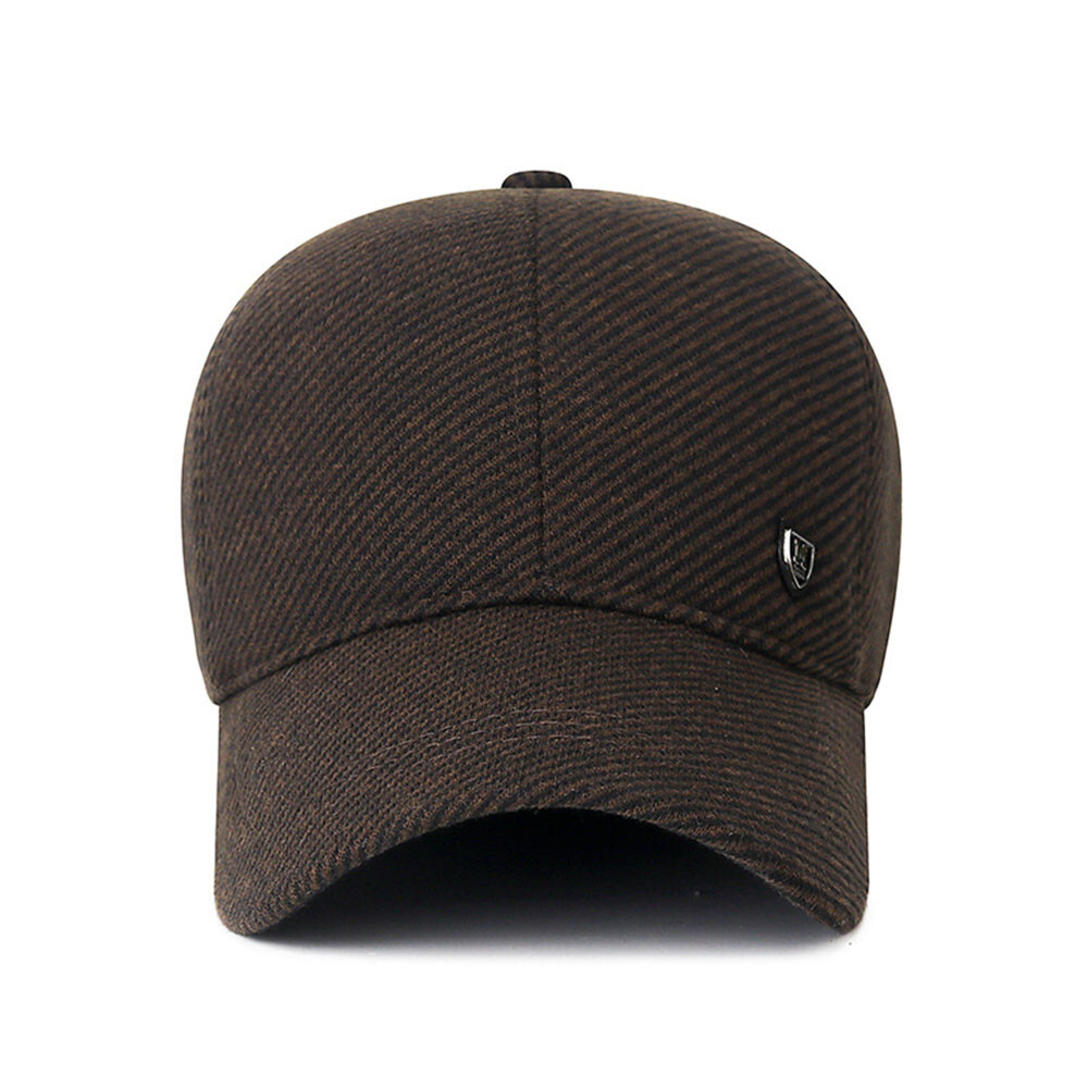 Men's Warm Baseball Cap Ear Flaps Thicken Cotton Snapback Hats Caps ...