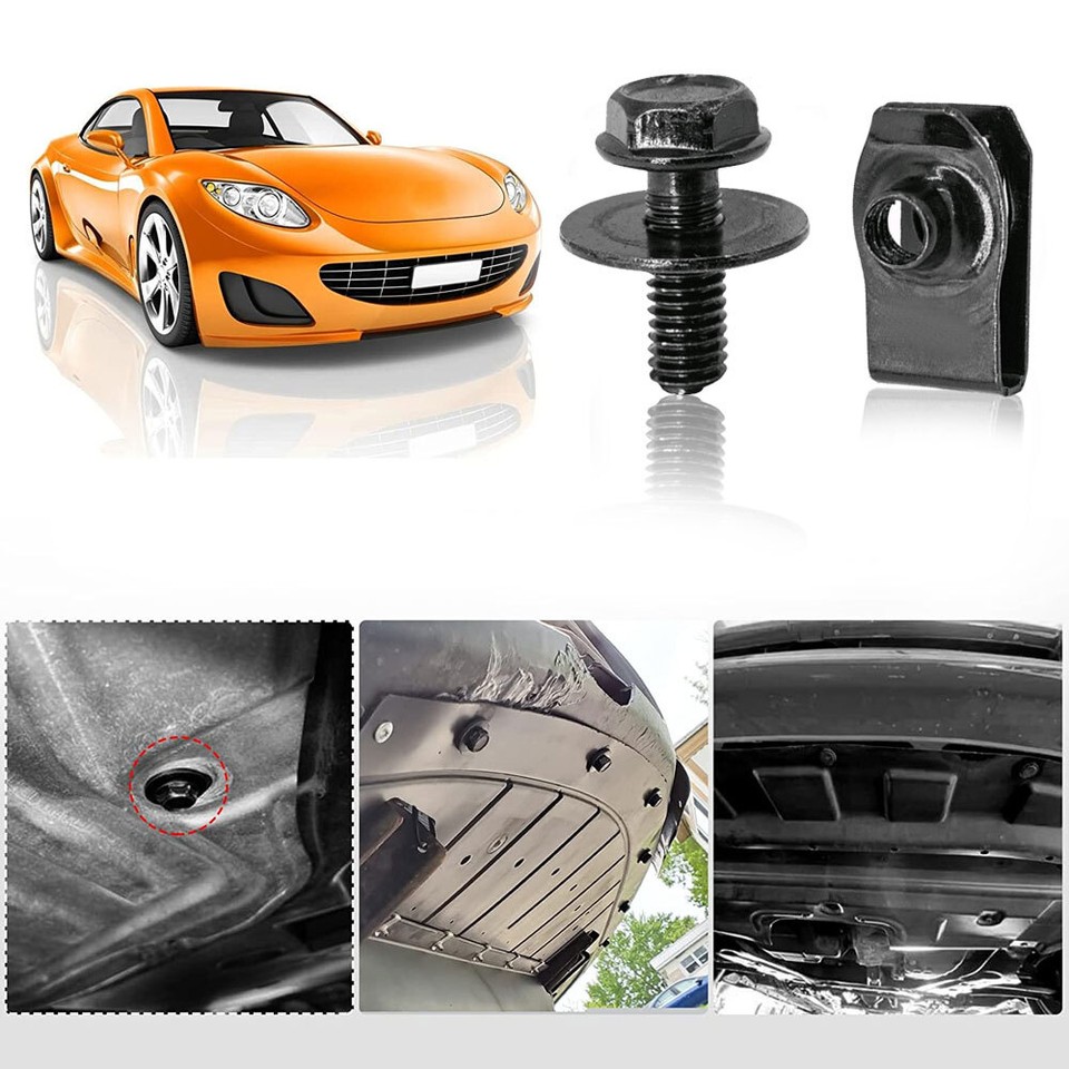 5x Car Body Bolts U-nut Clip Engine Under Cover Splash Shield Guard ...