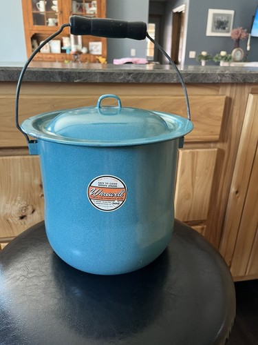 Vintage Warewell Porcelain Enameled Ware Bucket with Lid | eBay