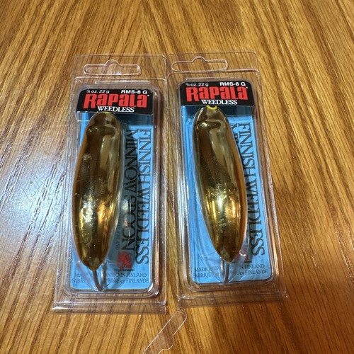 2 Rapala Finnish Weedless Minnow Spoon 3/4 Oz. RMS-8 G Gold 22677005669 ...
