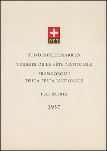 Schweiz Faltblatt Nr. 7 Pro Patria 1957, ET-O | eBay