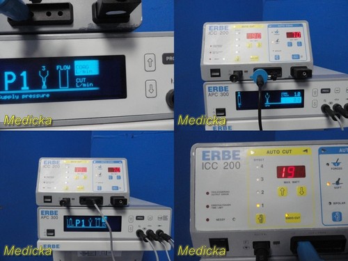 Erbe ICC 200 ESU W/ APC 300 Coagulator, Instrument Cable,Cart,Foot ...