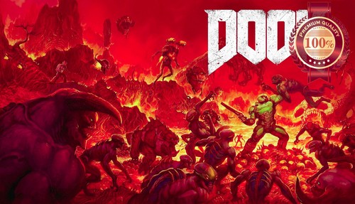 2016 DOOM 4 VIDEO GAME VIDEOGAME ORIGINAL PAINTING ART PRINT PREMIUM ...