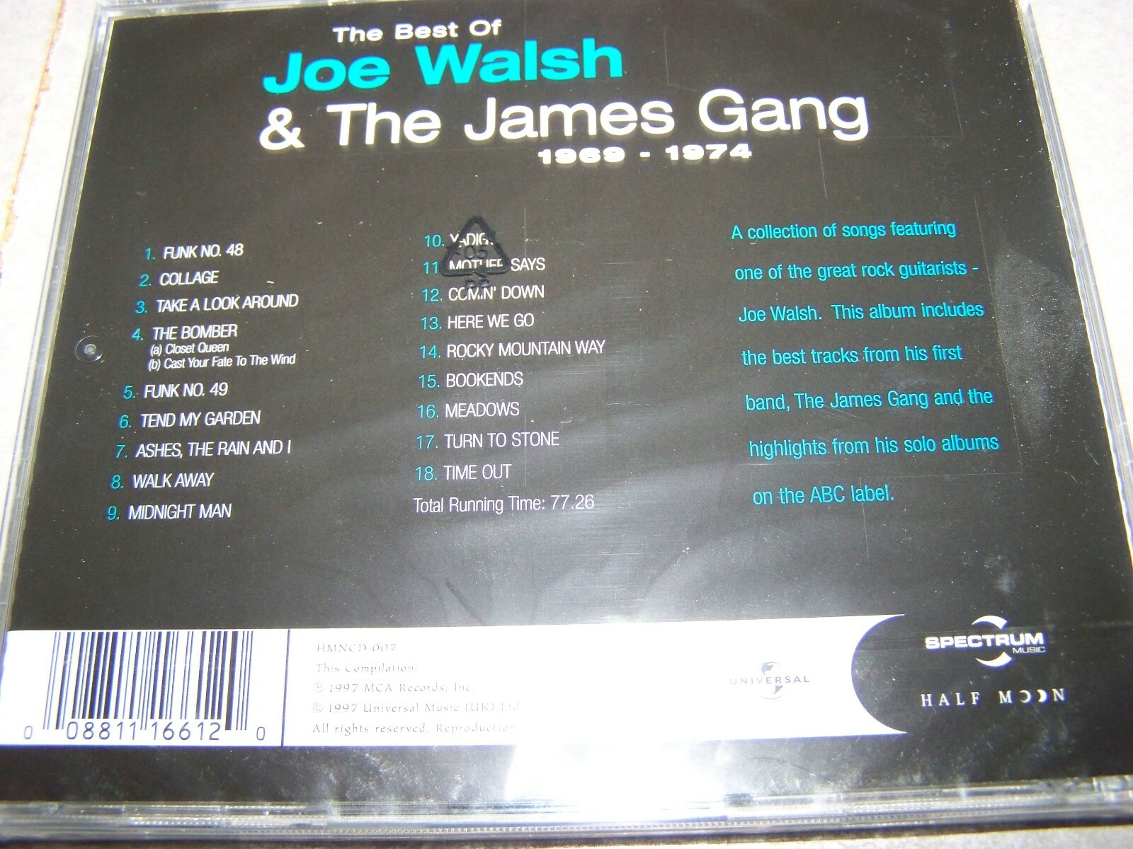 THE BEST OF JOE WALSH AND THE JAMES GANG 1969-1974U.K. IMPORT CD SEALED ...