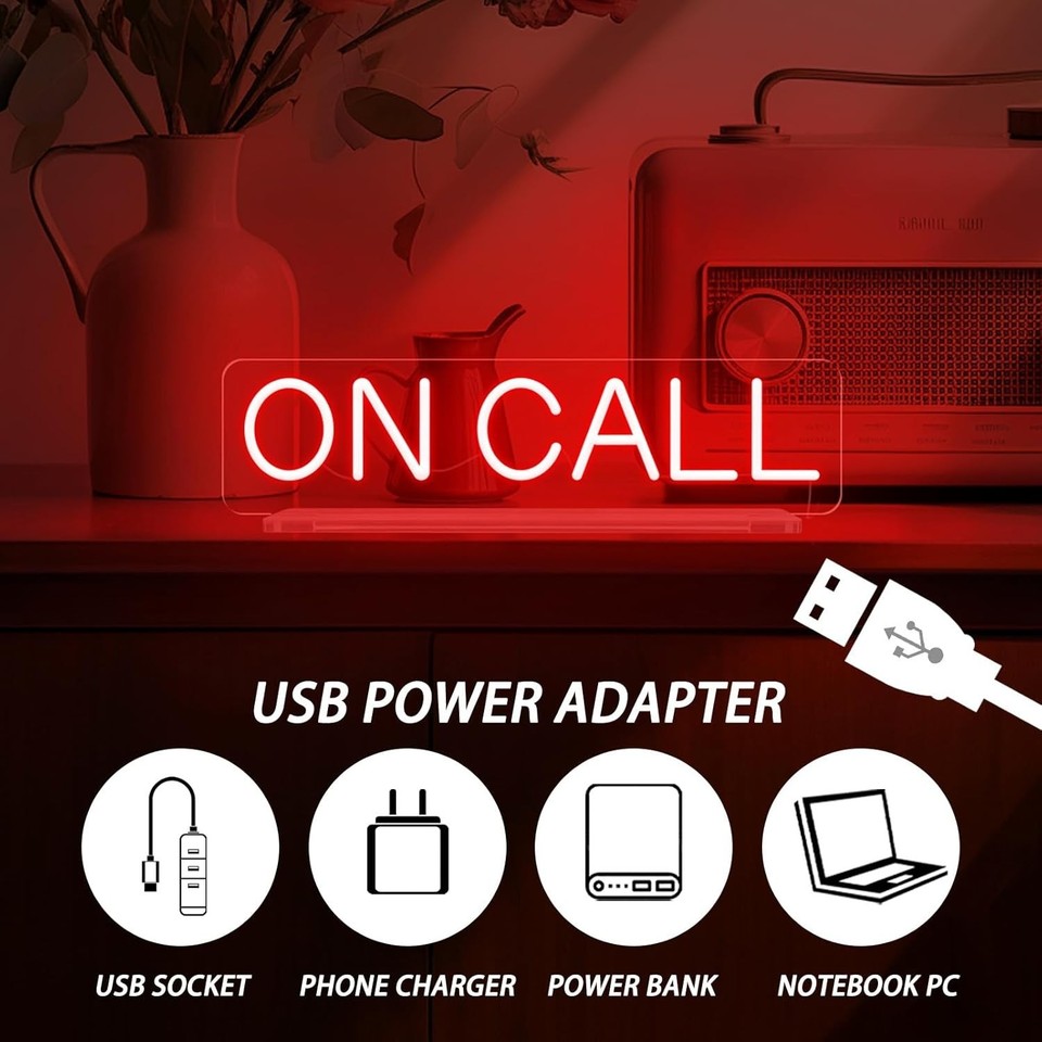 Modern 'On Call' Tabletop Neon Sign - Perfect for Video Calls & Quiet ...