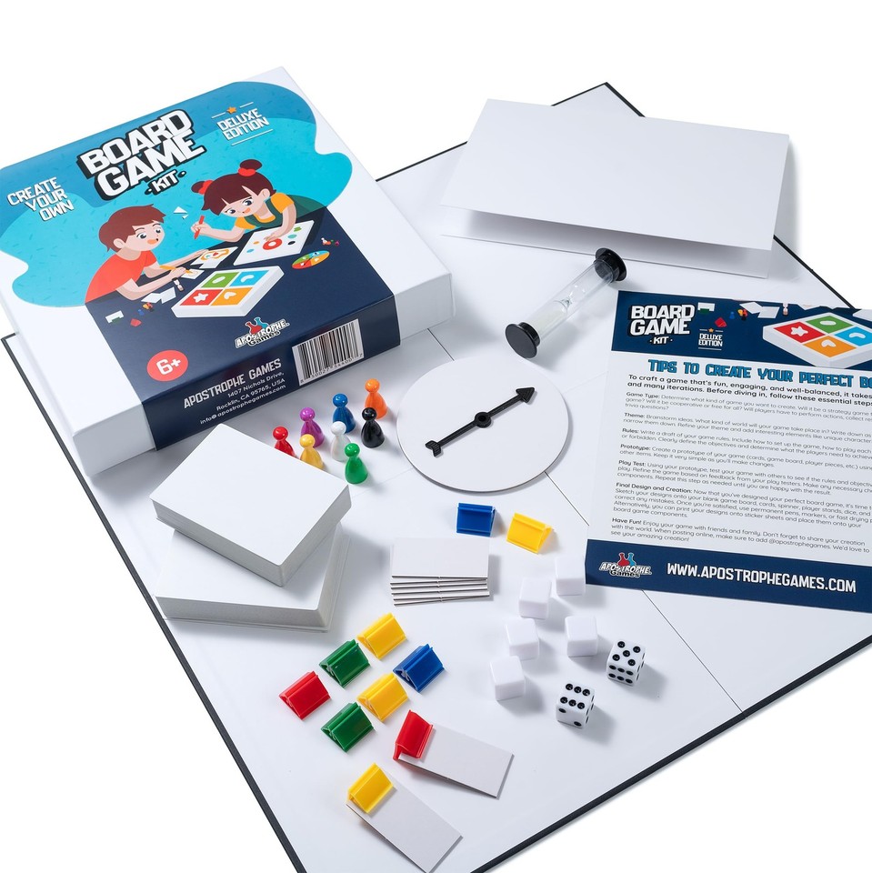 Create Your Own Board Game Set – DIY Game Kit with Blank Game Board ...