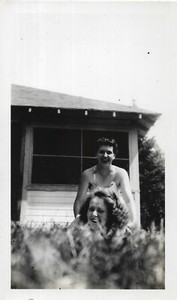 vintage abstract ghostly photo disembodied woman head in front of woman ...