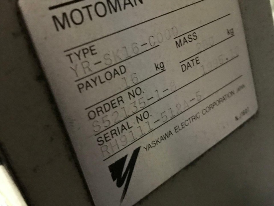 Yaskawa Motoman SK16 Articulating Robot Arm 16KG Payload YR-SK16-C000 ...