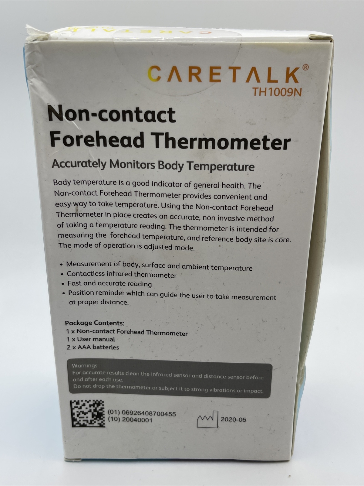 Caretalk Non-contact Forehead Thermometer Th1009n Monitors Body ...