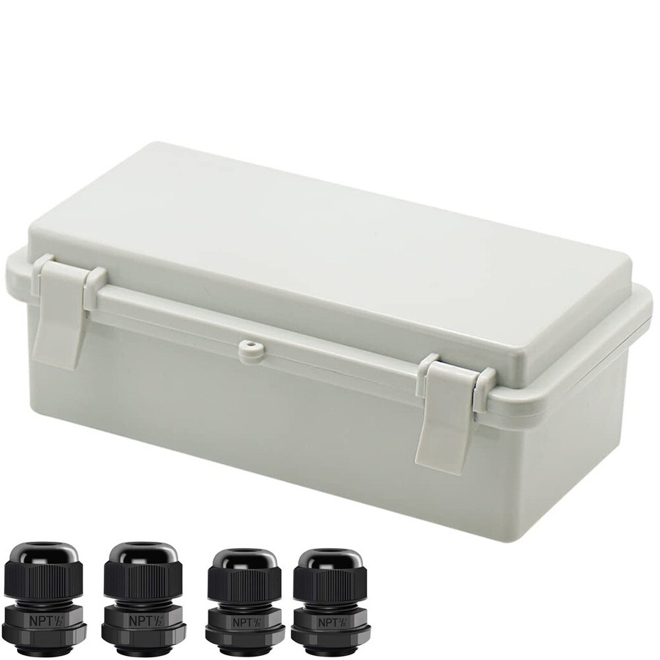 Plastic ABS Electrical Enclosure Box IP65 Project Case DIY w/ 4 NPT ...