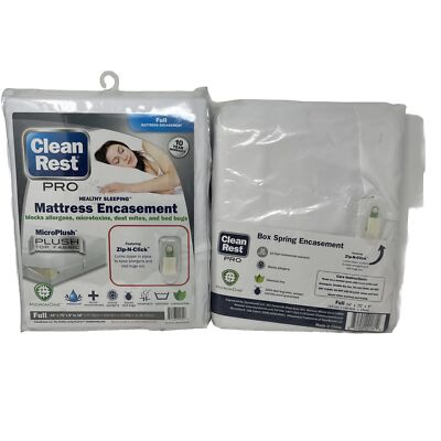 Clean Rest Pro Bug Allergen blocking mattress + Box Spring Encasement ...