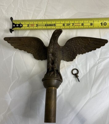 Antique Bronze Federal Eagle Finial or Flag Pole Topper Regiment Civil ...