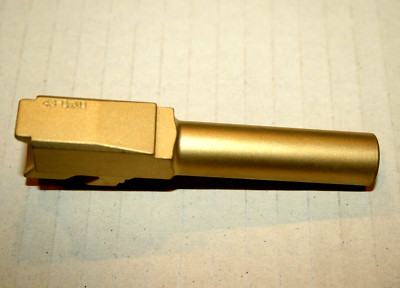 Glock 43 9x19 9MM G43 TiN Barrel Titanium Nitride Target Crown GOLD X ...