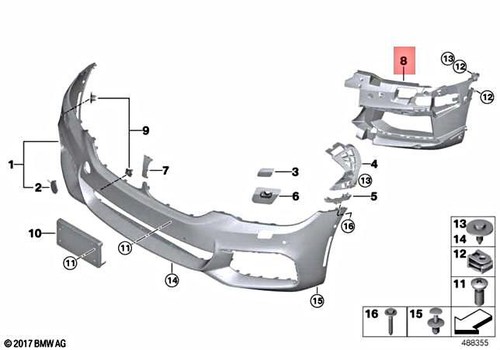 Genuine BMW G32 620d 620dX 630d 630dX 630i Support Fog Lamp Right ...