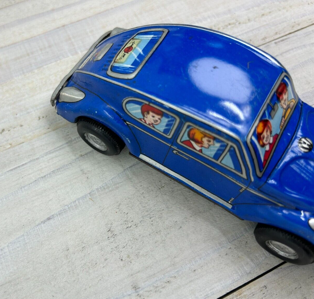 Vintage Japan Sanko Tin VW Beetle Blue Friction Car 1960s Litho Toy ...