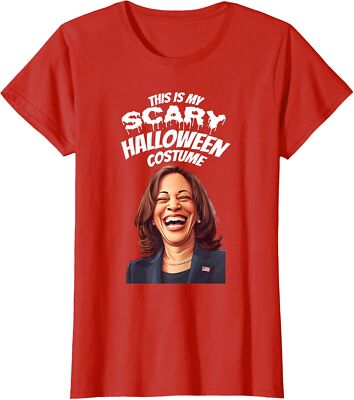 Funny Kamala Harris Scary Halloween Gag President Ladies' Crewneck T ...