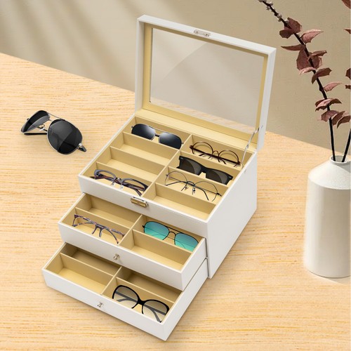 24-Slot Glasses Storage Display Case Organizer Box For Sunglasses ...