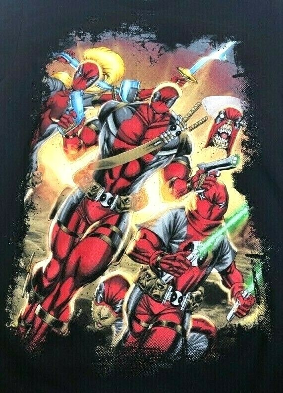 Rare Deadpool Comic Marvel Graphic TShirt Black Crew … - Gem