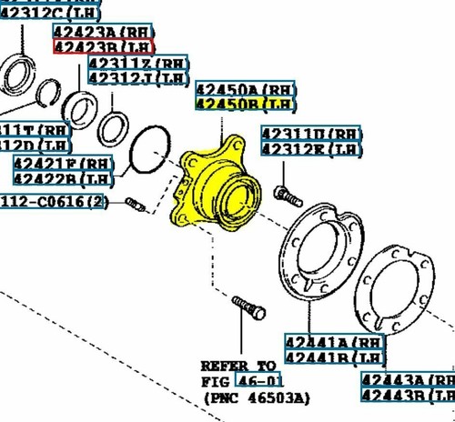 42460-60010 GENUINE OEM HUB & BEARING ASSY, REAR AXLE, LH 4246060010 | eBay