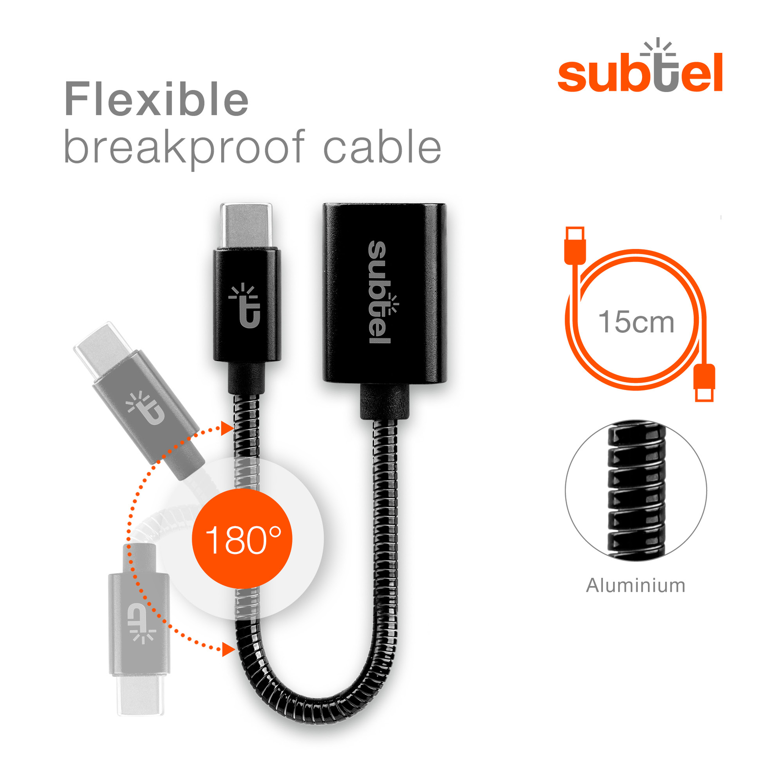 USB C OTG Cable for Samsung Galaxy M21 (SM-M215) Host Adapter Black ...