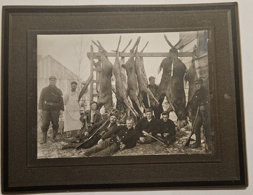 Antique Hunting Photo Hunters Posing With Rifles And Deer Camp | eBay