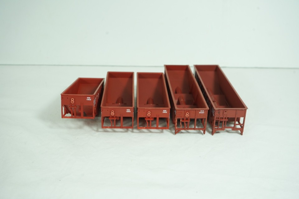 HO Scale Hopper Shell Lot 5x Western Maryland 2-Bay & 3-Bay Hoppers ...
