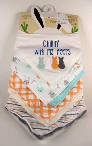 Modern Baby 7 pack reversible bandana bibs "Chilln' with my peeps" | eBay