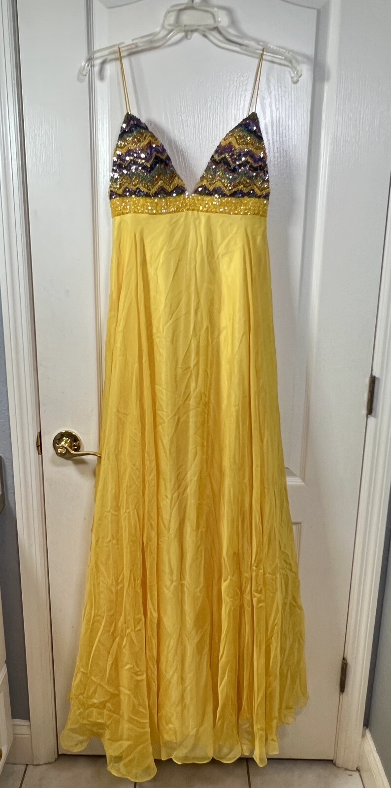 JOVANI 81120 Vibrant Yellow Beaded Prom Pageant Forma… - Gem