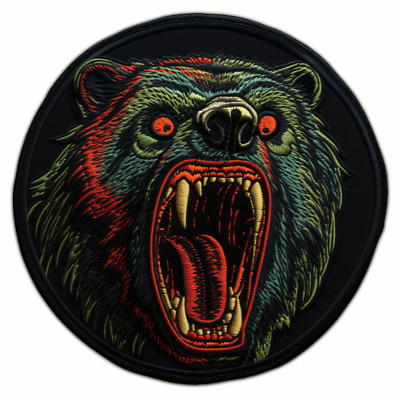 Black Bear Patch Iron-on Applique Clothing Zombie Wild Animal Badge ...