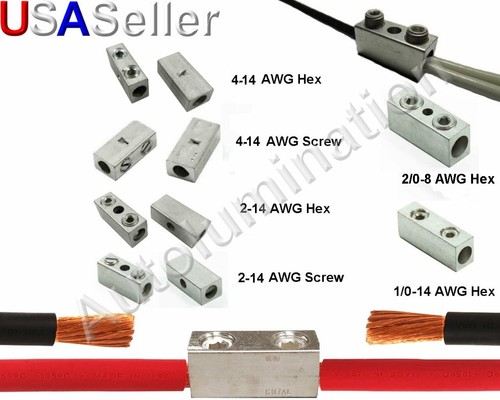 Splicer Reducer Cable Wire Screw Lug Splice Connector 1/0 2 4 AWG Heavy ...