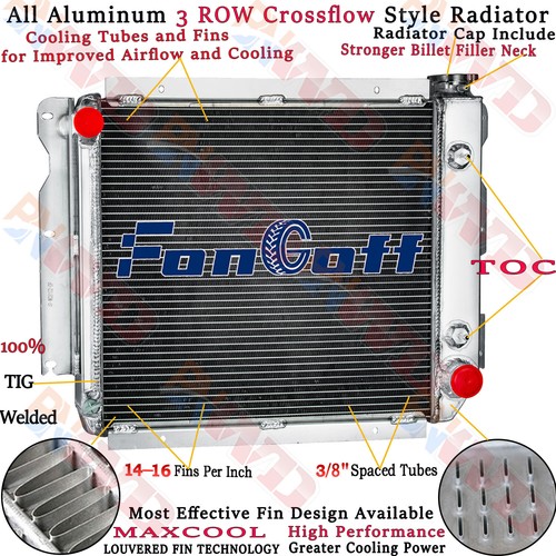 3 Rows Radiator For 1987-2006 Jeep Wrangler TJ YJ Chevy GM V8 ...