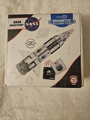 18-Piece NASA Rocketship Magnetic Tiles - Engaging STEM Toys for Ages 3 ...