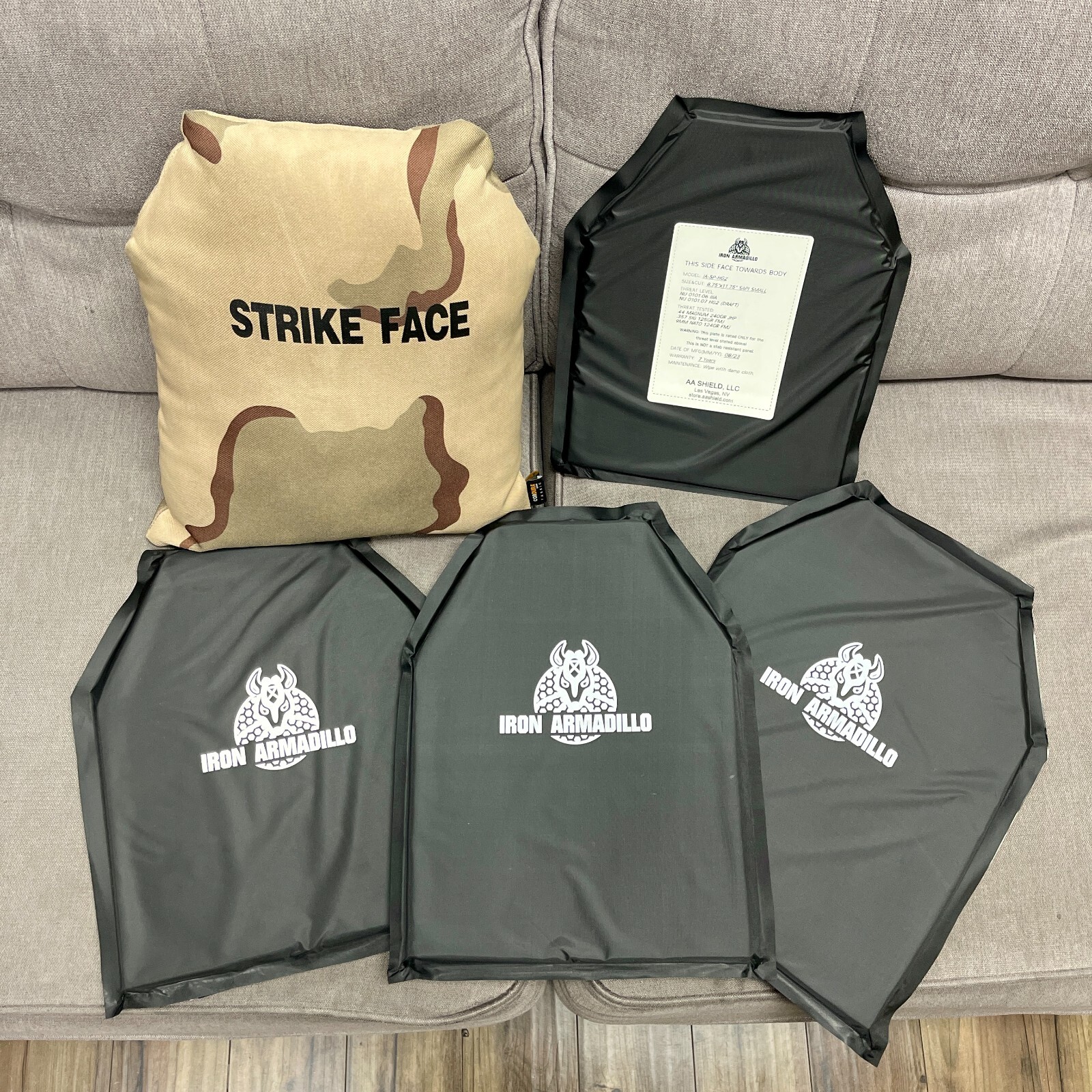 IRON ARMADILLO® Level IIIA Soft Body Armor Plate Multi Size stop 9MM ...