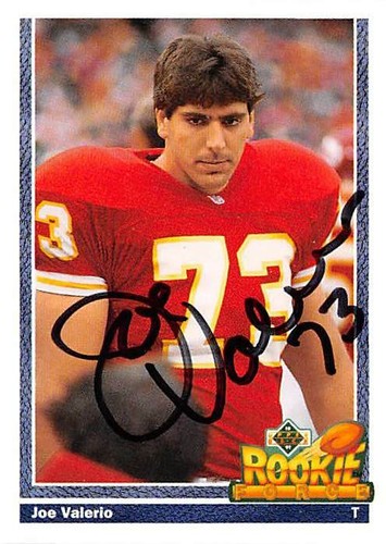 Joe Valerio autographed Football Card (Chiefs) 1991 Upper Deck Rookie ...