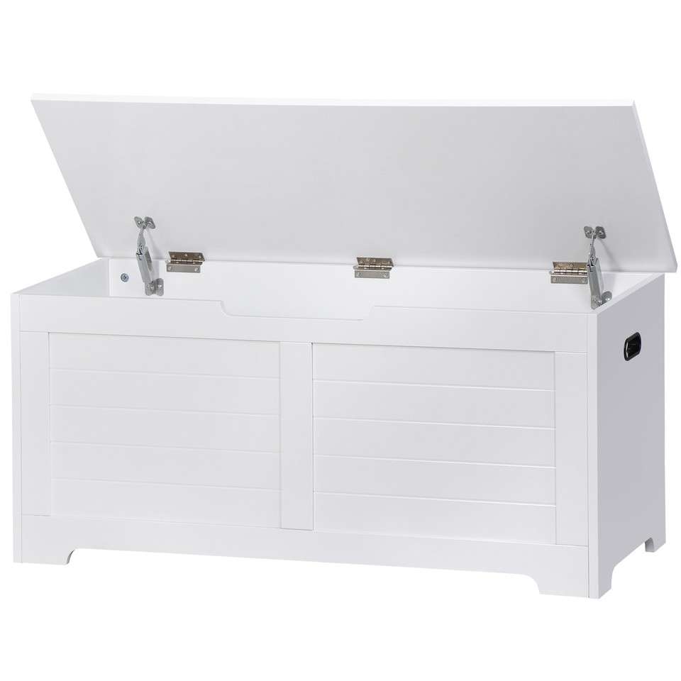 Storage Chest Wooden Toy Chest with Lid Storage Bench with Safety Hinge ...