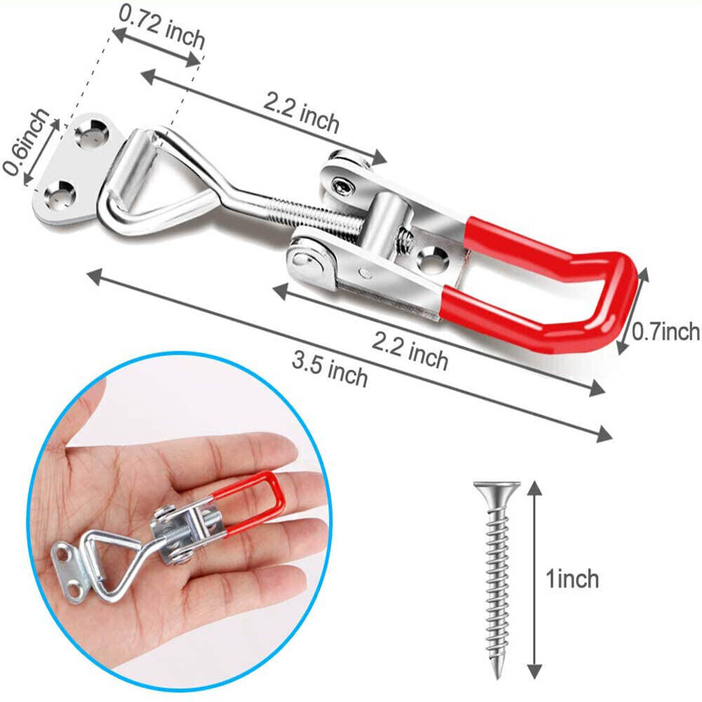 2PCS Catch Latch Adjustable Toggle Clamp 180kg Holding Heavy Duty Box ...