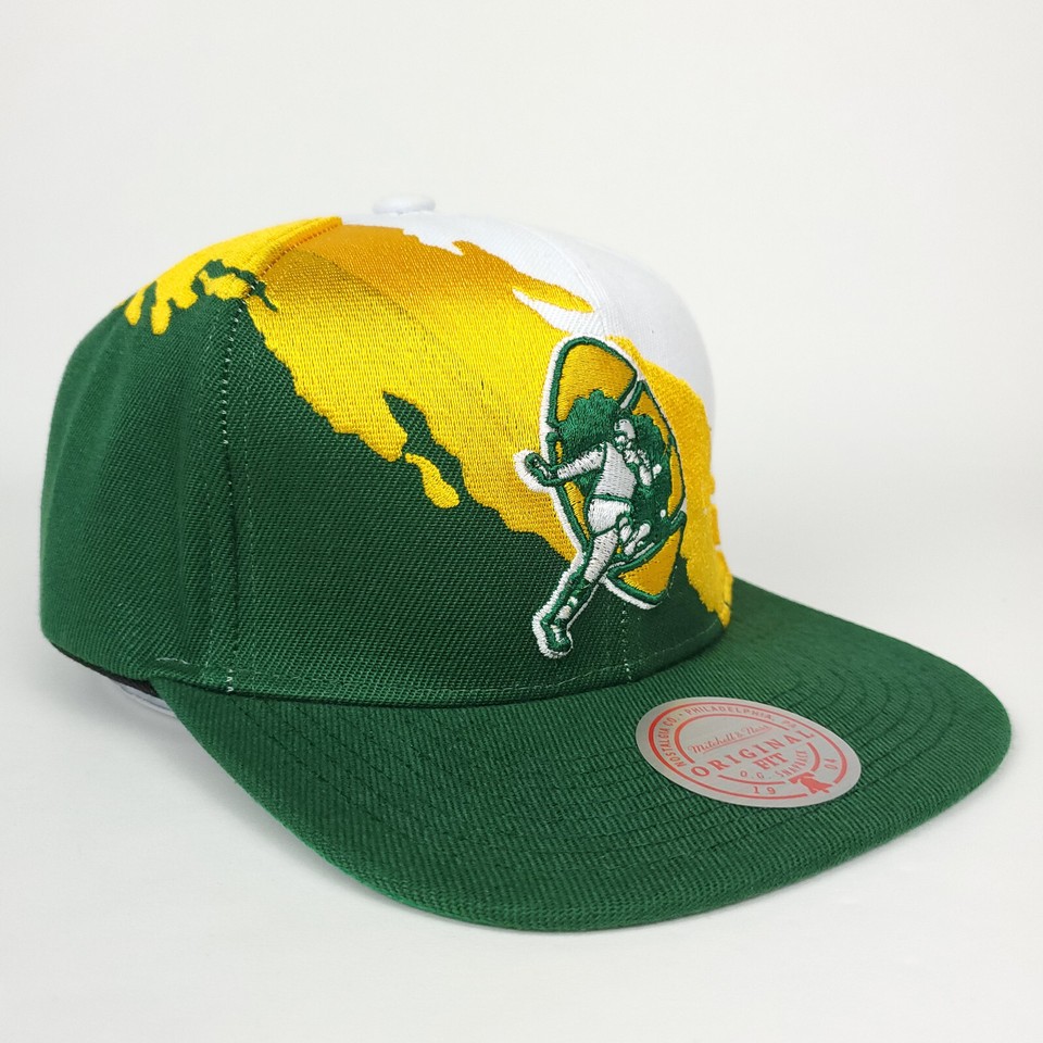 Green Bay Packers Mitchell & Ness NFL Snapback Hat Cap Paint Splash ...