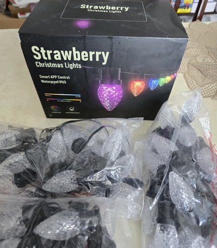 RGB C9 Christmas Lights Outdoor 65.6 ft, DIY Chasing Effects Smart APP ...