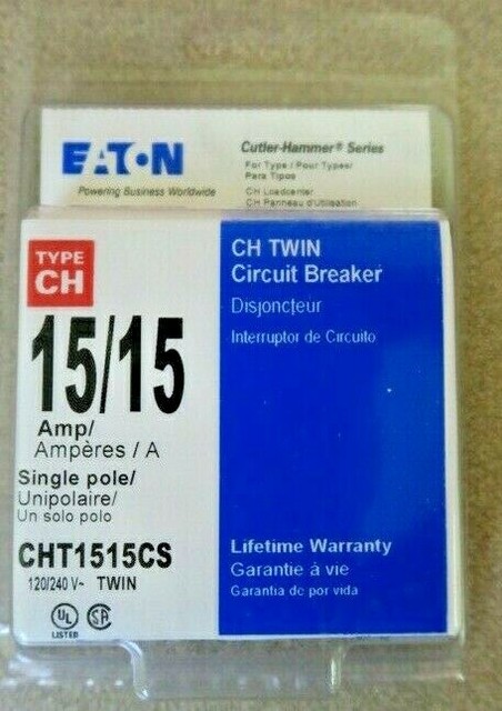 Eaton Cutler Hammer CHT1515CS Type CH Duplex Circuit Breaker Cht1515 ...