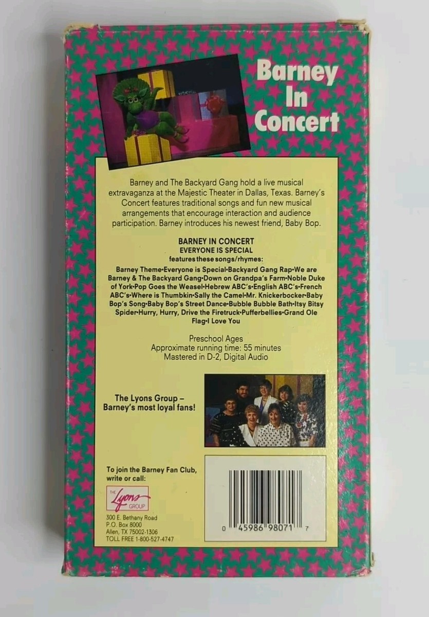 Barney Live In Concert 1991 Barney In Concert (1991) Baby Bop's