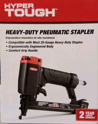 HYPER TOUGH Heavy-Duty Pneumatic Stapler 9/16" Model:HTFWS W/Most 20 ...