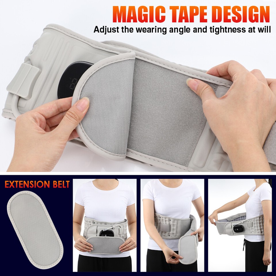 Inflatable Back Massager Belt with Heating & Vibration for Back Pain ...