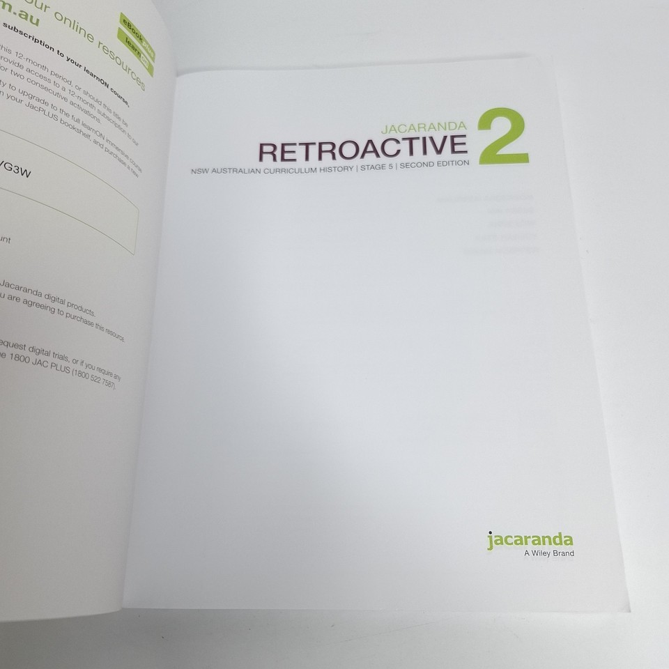 Jacaranda Retroactive 2 NSW Aust Curriculum History Stage 5 Second ...