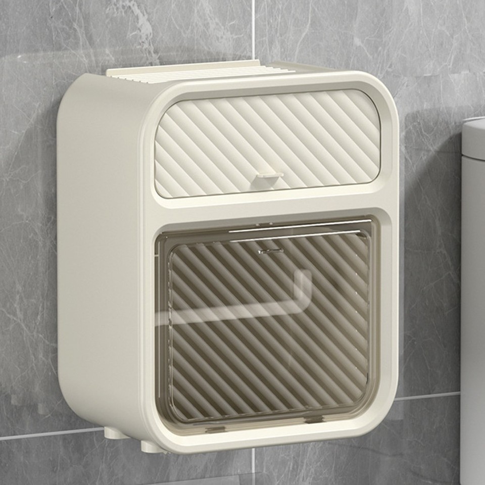 Double Layer Tissue Box Wall Sticker Storage Box with Drawer for Home ...