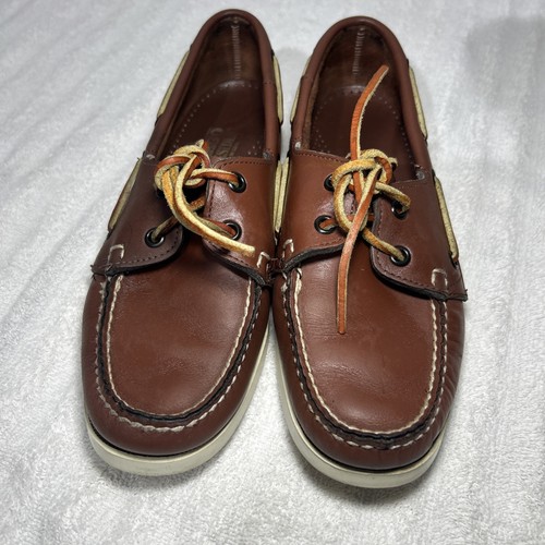 Sebago Dockside Shoes Men’s 8M Boat Brown Leather Slip-On Lace-up | eBay